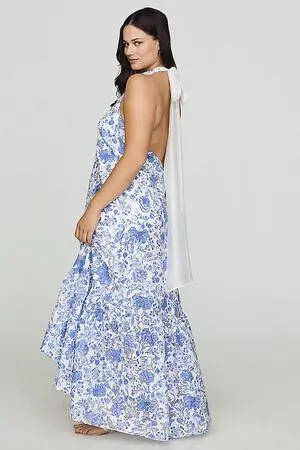 ELLIATT Halter Maxi Dress - Blue Pattern