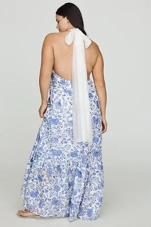 ELLIATT Halter Maxi Dress - Blue Pattern