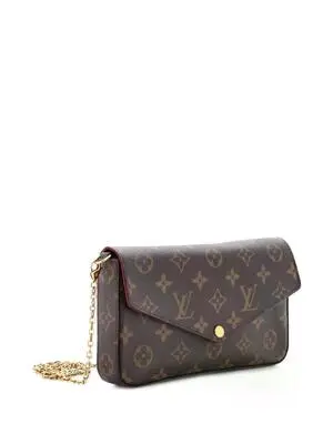 LOUIS VUITTON Felicie Pochette Monogram Canvas Crossbody Bag - Brown