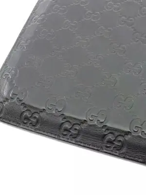 Gucci 2010s Sima Embossed Leather Tablet Case