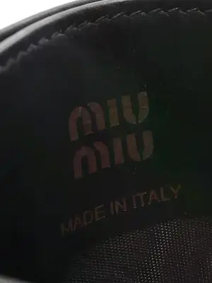 Miu Miu 20s Logo Leather Card Case - Black