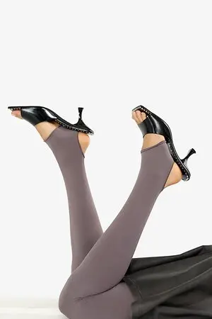 Free People Lia Stirrup Tights - Mid Grey