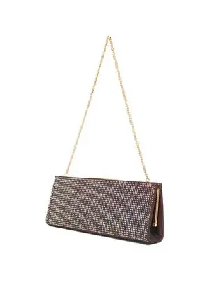 Lola Cruz Chain-strap Clutch Bag - Brown