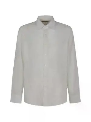 Canali Long-sleeved Linen Shirt - Neutrals