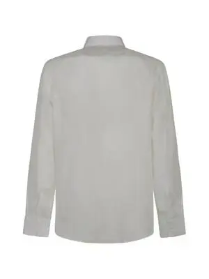 Canali Long-sleeved Linen Shirt - Neutrals
