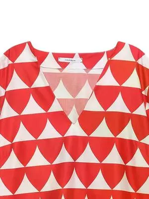 Malìparmi Broderie Anglaise V-neck Shirt - Red