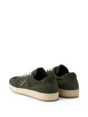 Prada Downtown Re-nylon And Suede Sneakers - Green