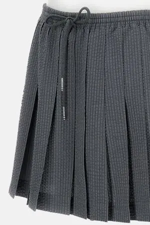 Thom Browne Pleated Mini Skirt - Grey