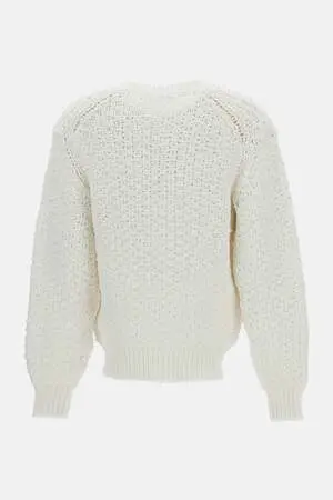 Comme Des Garçons Cropped Cable-knit Cardigan - Bianco
