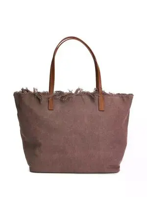 MC2 SAINT BARTH City Fringed-trim Canvas Tote Bag - Brown