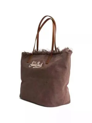 MC2 SAINT BARTH City Fringed-trim Canvas Tote Bag - Brown