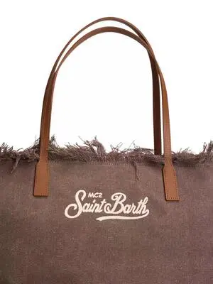 MC2 SAINT BARTH City Fringed-trim Canvas Tote Bag - Brown
