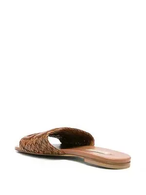 Casadei Braided Slip-on Sandals - Brown
