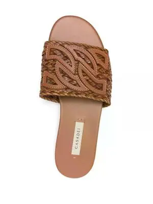 Casadei Braided Slip-on Sandals - Brown