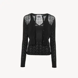 Chloé Knit Tank Top And Cardigan Set - Black
