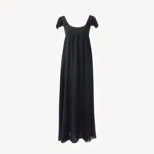Chloé Puff-sleeve Long Dress - Black