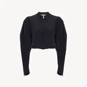 Chloé Puff-sleeve Cropped Jacket - Black