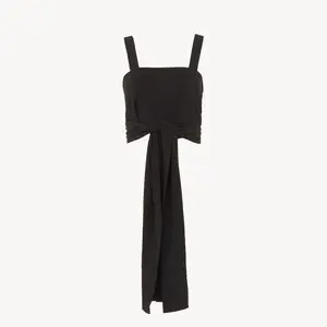 Chloé Cropped Front-tie Tank Top - Black