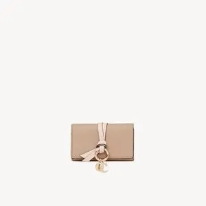 Chloé Alphabet Key Case In Grained Leather - Boyish Brown