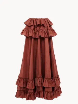 Chloé Tiered Maxi Skirt - Cedar Pink