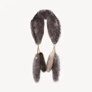 Shearling scarf with gold-tone hardware