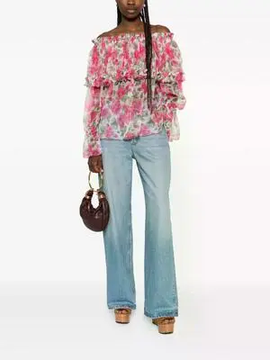 Chloé Floral-print Ruffled Blouse