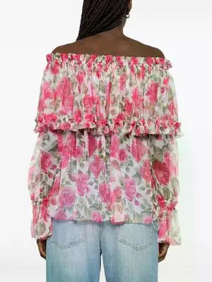 Chloé Floral-print Ruffled Blouse
