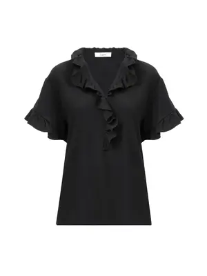CHLOÉ Short-Sleeve Ruffle Top