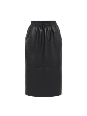 Chloé Knee-length Leather Pencil Skirt - Black