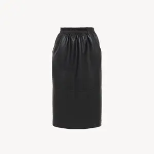 Chloé Knee-length Leather Pencil Skirt - Black