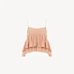Chloé Sleeveless Ruffle Top - Biscuit Pink