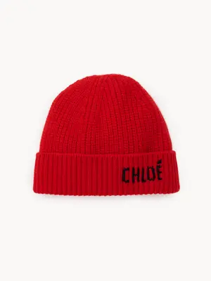 Chloé Wool & Cashmere Beanie - Joy Red