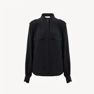 Chloé Gathered Crêpe De Chine Blouse - Black