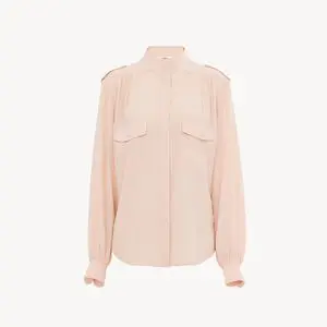 Chloé Crêpe De Chine Gathered Blouse - Delicate Pink