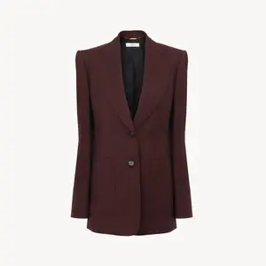 Chloé Tailored Wool Gabardine Jacket - Deep Purple