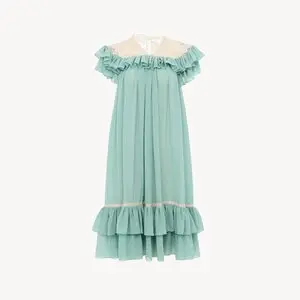 Chloé Short-sleeve Mini Dress With Lace