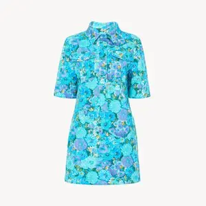 Chloé Mini Polo Dress - Multicolor Blue