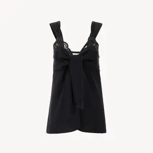 CHLOÉ Crêpe De Chine & Lace Lingerie Top