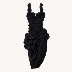 Chloé Ruched Bustier Midi Dress - Black