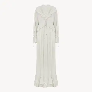 Chloé Gathered Long Dress - Slightly Grey