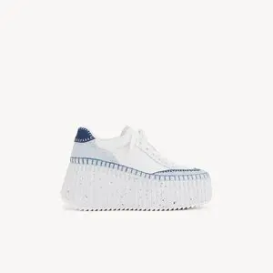 Chloé Nama Wedge Sneakers Ashes Blue