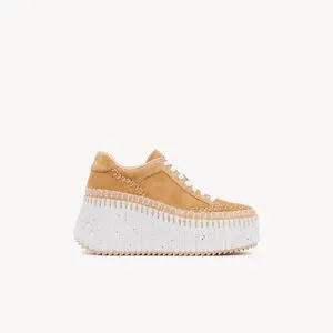 Chloé Nama Wedge Sneakers - Windy Beige