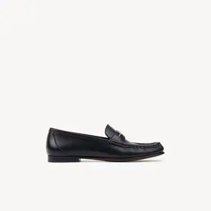 Chloé Loafers With Gold-tone Chain Detailing - Black