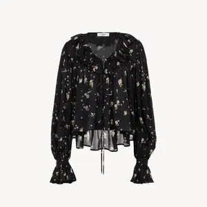 Chloé Maxi Gathered Ruffle Top