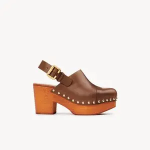 Chloé Jeannette Wedge Clog - Olive
