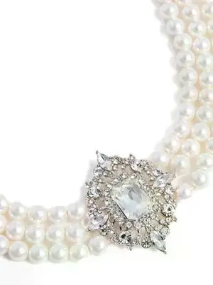 SELF-PORTRAIT Crystal And Pearl Necklace