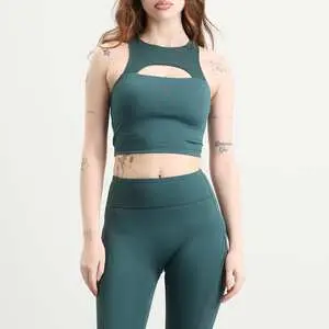 On Train Volt Cropped Top - Obsidian