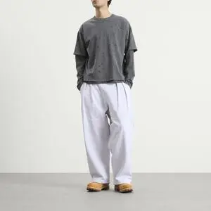 BEAMS Layered Damage Long Sleeve T-shirt