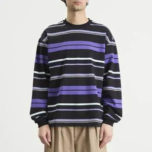 BEAMS Multi Stripe Long Sleeve T-shirt - Black