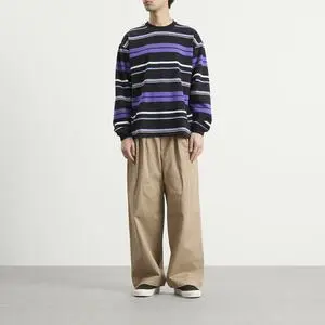 BEAMS Multi Stripe Long Sleeve T-shirt - Black